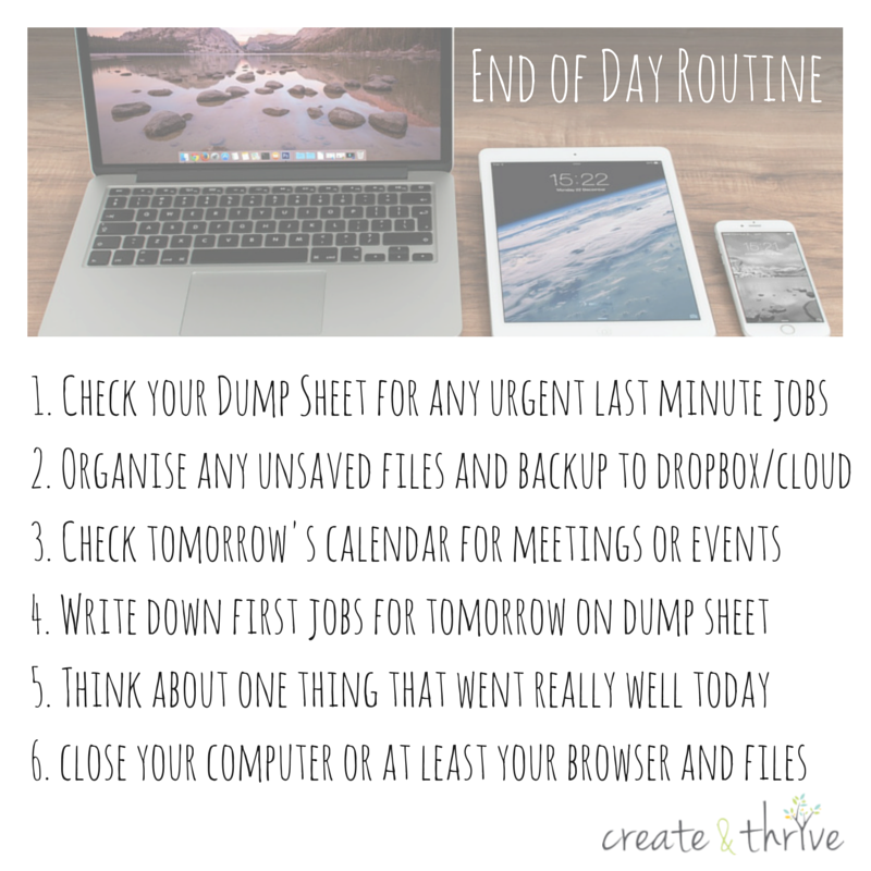 Getting My Day Organised – End of Workday Routine | Create & Thrive